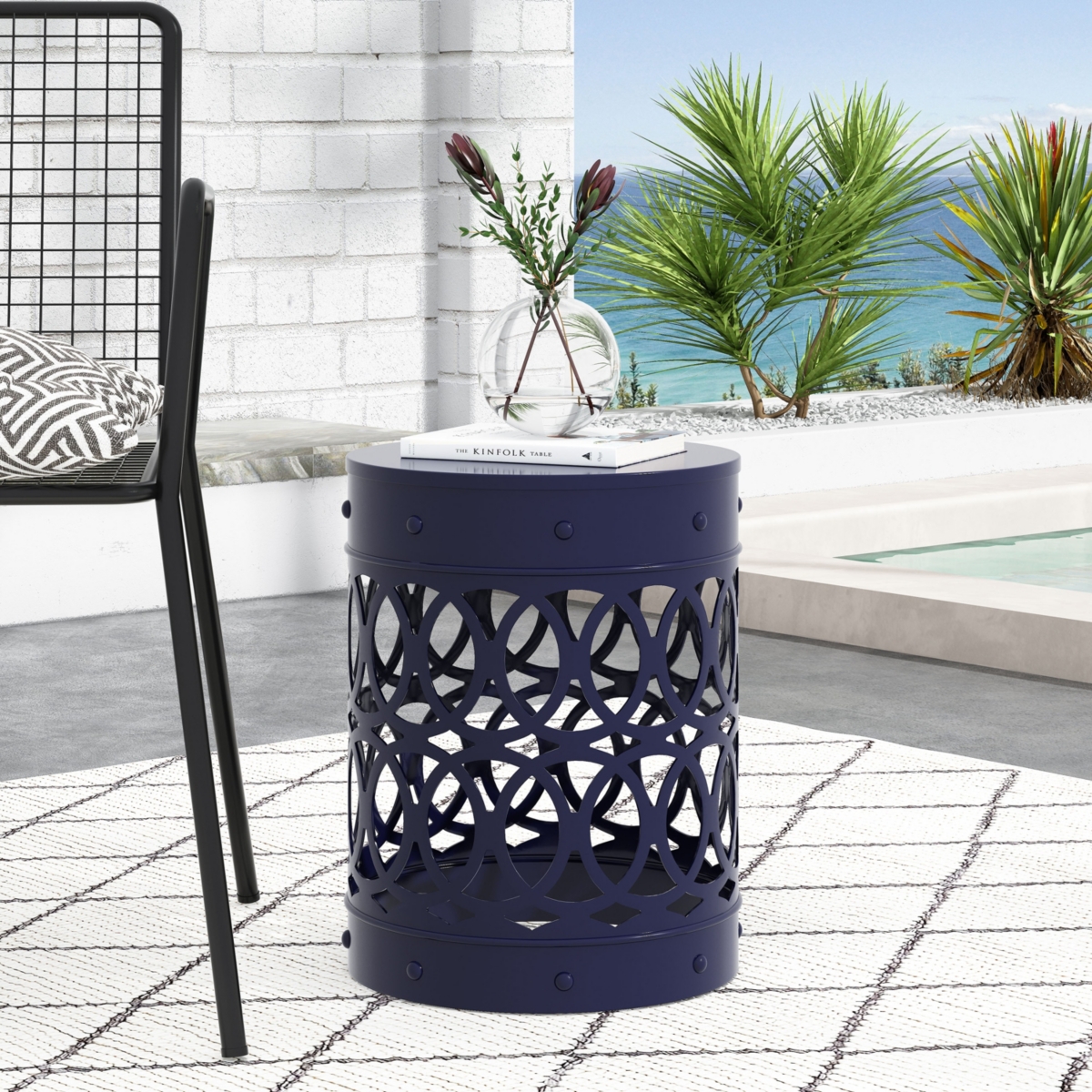 Click here for Simplie Fun Modern Geometric Iron Cut Side Table C... prices