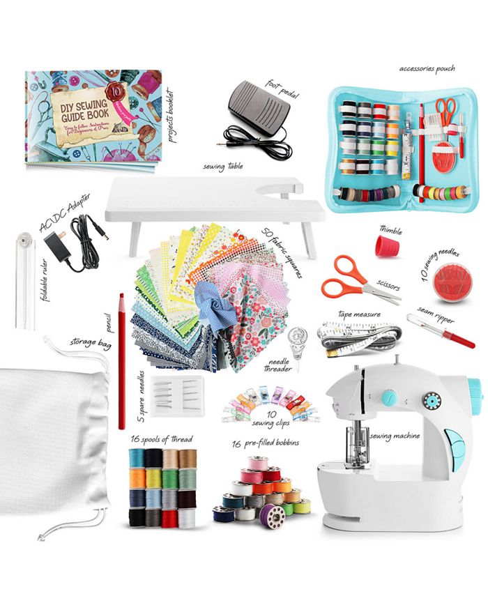Clara Clark Mini Portable Sewing Machine & Complete Supplies Kit for ...