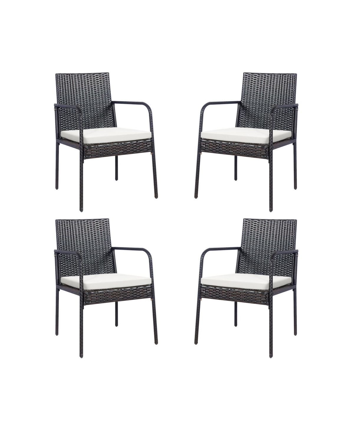 Click here for Slickblue 4 Pieces Outdoor Patio Rattan Dining Cha... prices