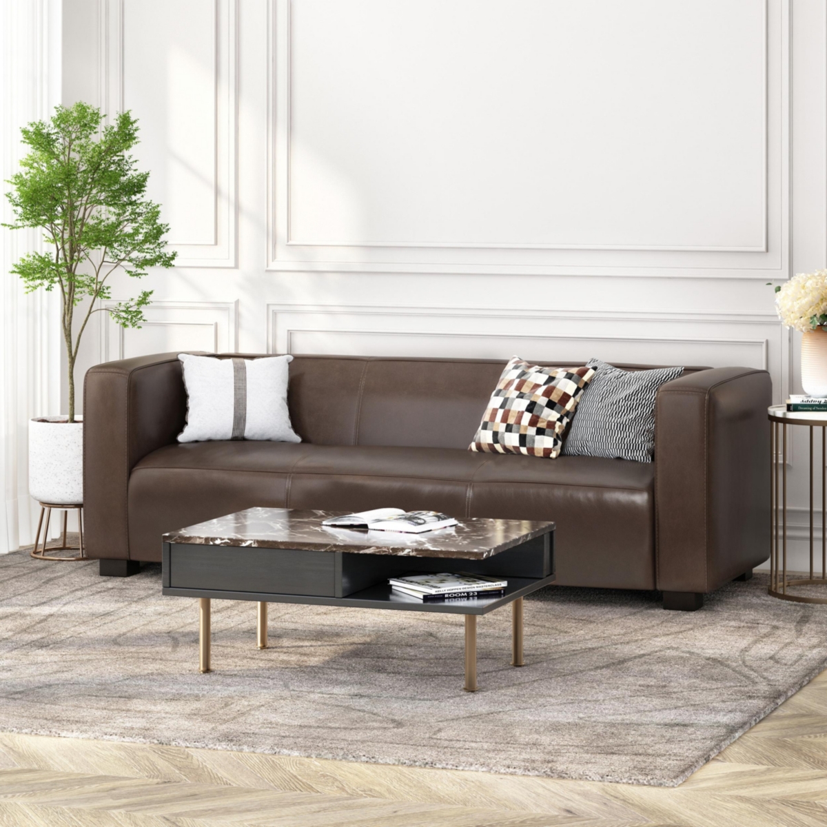 Click here for Streamdale Contemporary Upholstered Tuxedo Sofa wi... prices