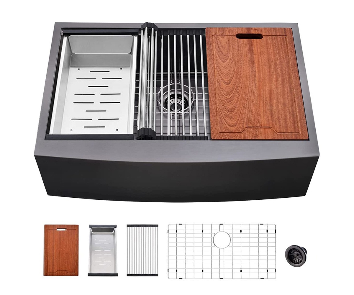 Click here for Streamdale Matte Stainless Steel Farmhouse Sink  3... prices
