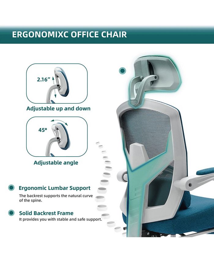 Simplie Fun Mesh High Back Ergonomic Office Chair Lumbar Support Pillow ...