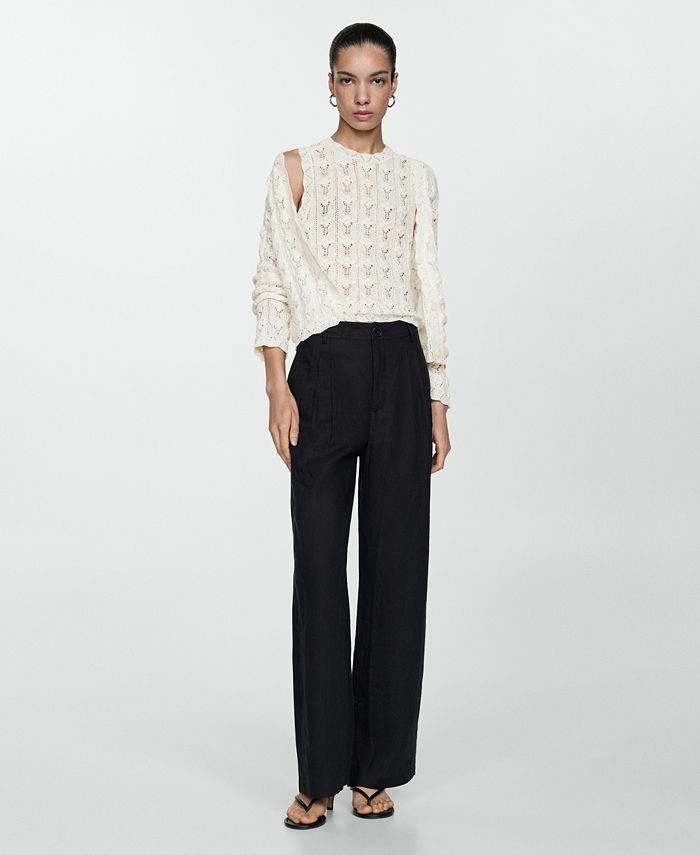 MANGO Women's Crochet Knit Cardigan - Macy's