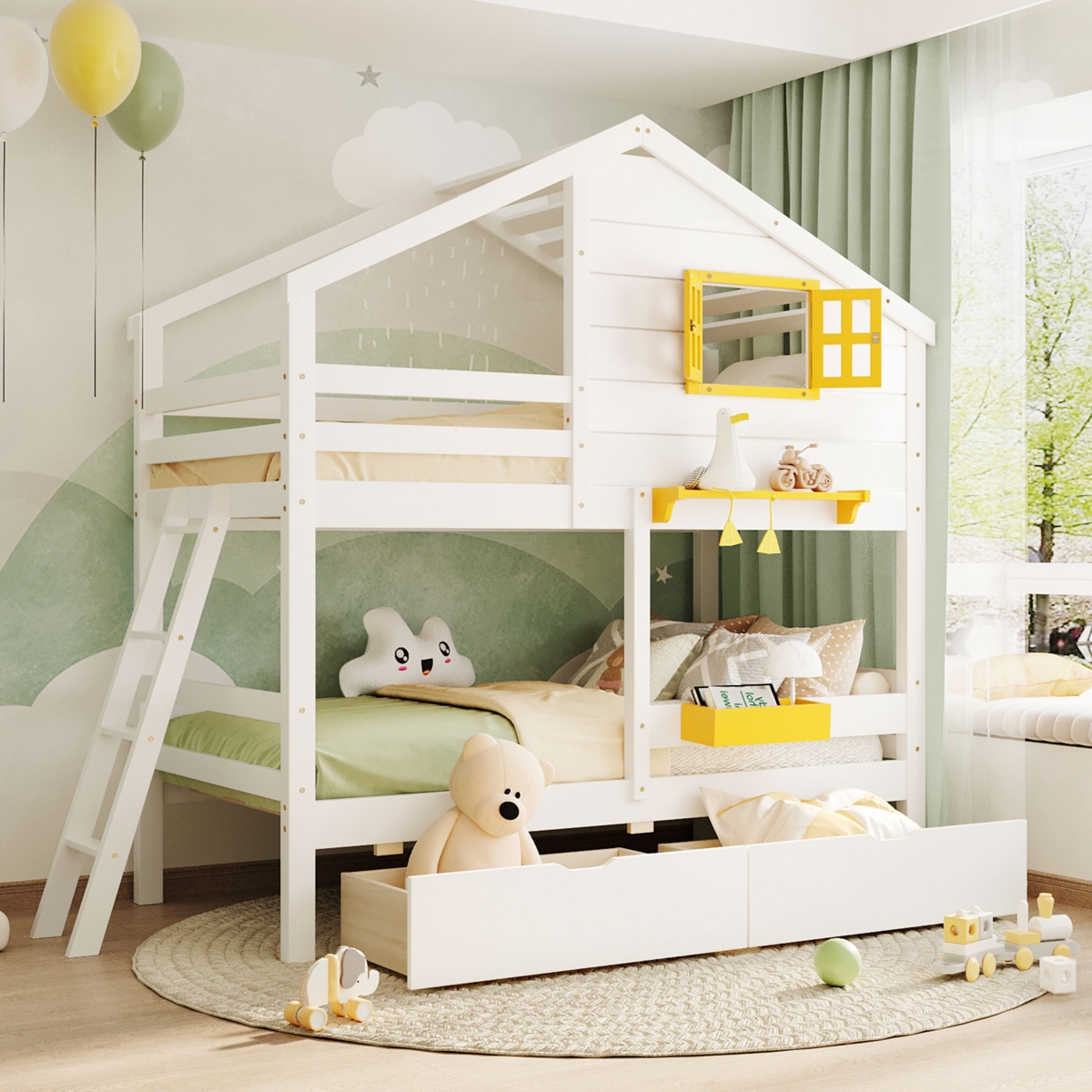 Click here for Streamdale Twin Bunk Bed with Drawers  Storage  an... prices