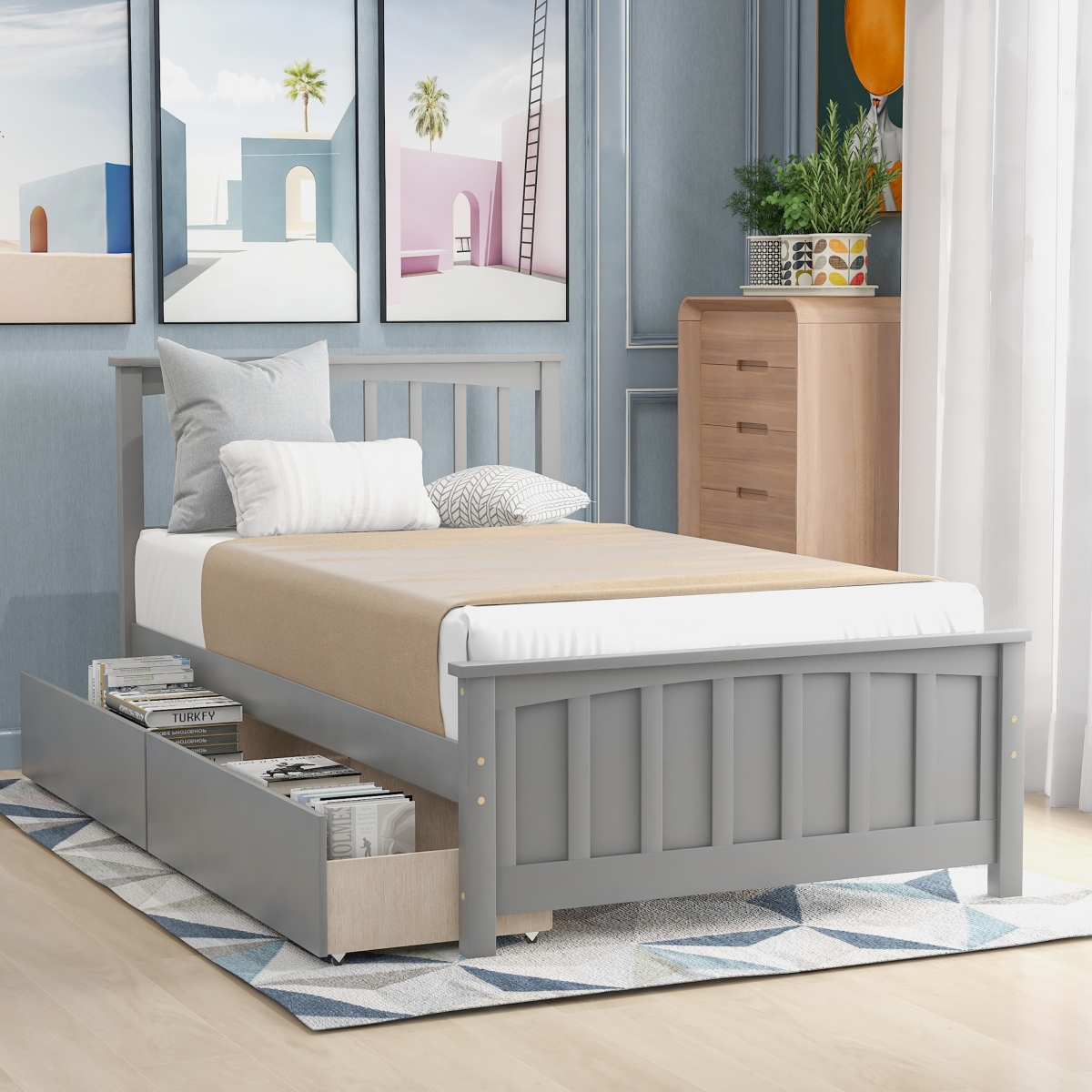 Click here for Streamdale Twin Size Platform Bed With Two Drawers... prices