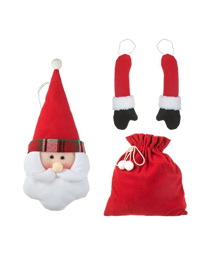 Glitzhome 20“H Christmas Fabric Santa Ornament - Macy's