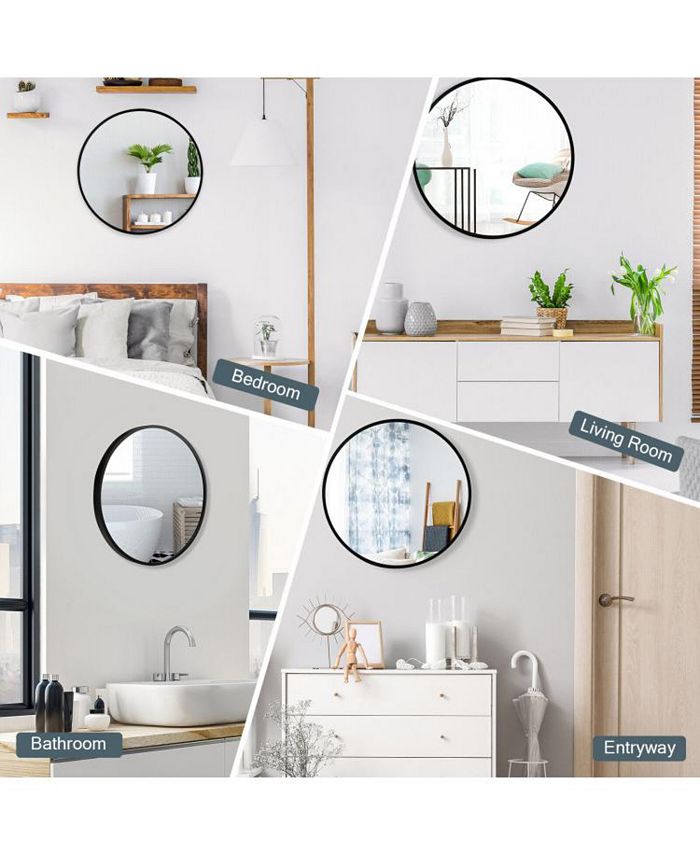 Slickblue 16-inch Round Wall Mirror with Aluminum Alloy Frame - Macy's