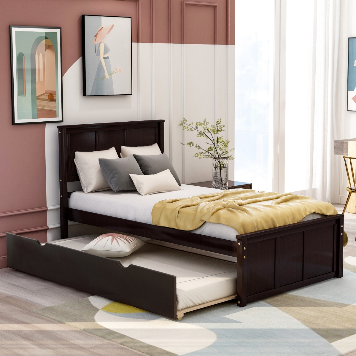 Click here for Streamdale Platform Bed With Twin Size Trundle  Tw... prices