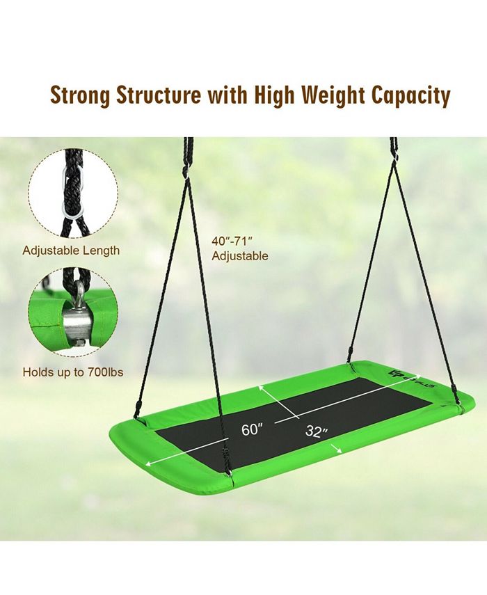 Slickblue Toddler 60 Inches Platform Tree Swing Outdoor with 2 Hanging ...