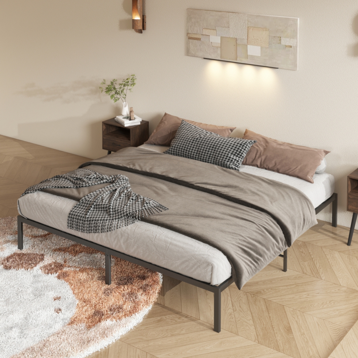 Click here for Streamdale King Metal Platform Bed Frame  No Box S... prices