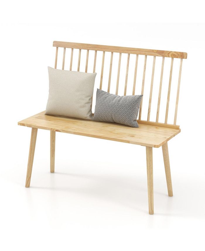 Slickblue Entryway Bench for 2 with Spindle Back for Kitchen Dining ...