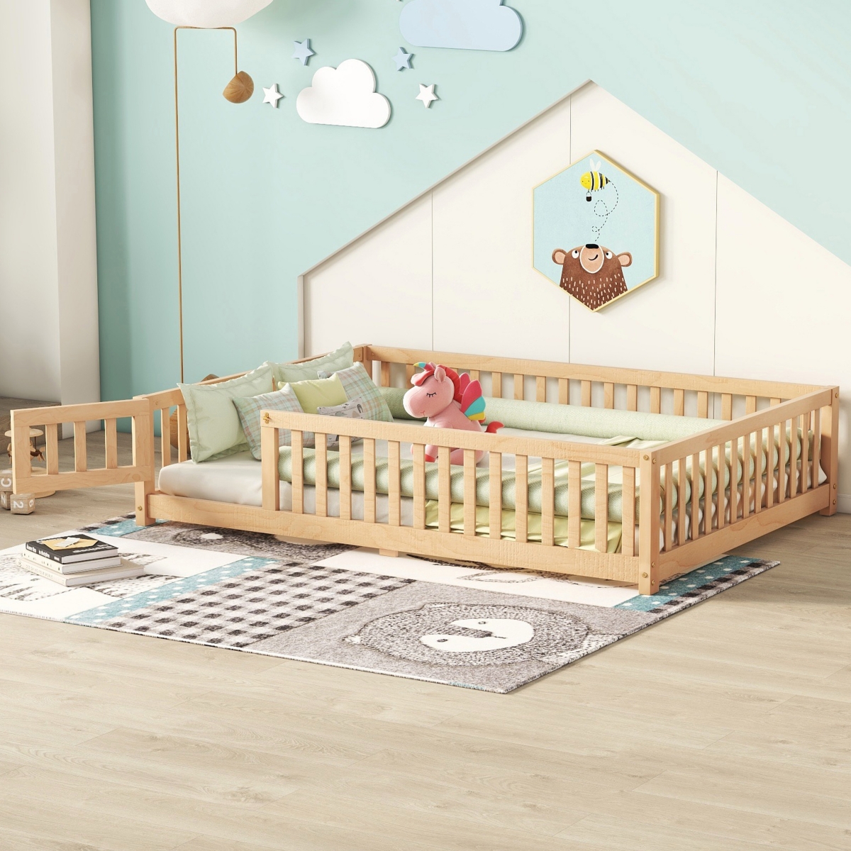 Click here for Streamdale Natural Floor Bed with Safety Rails for... prices