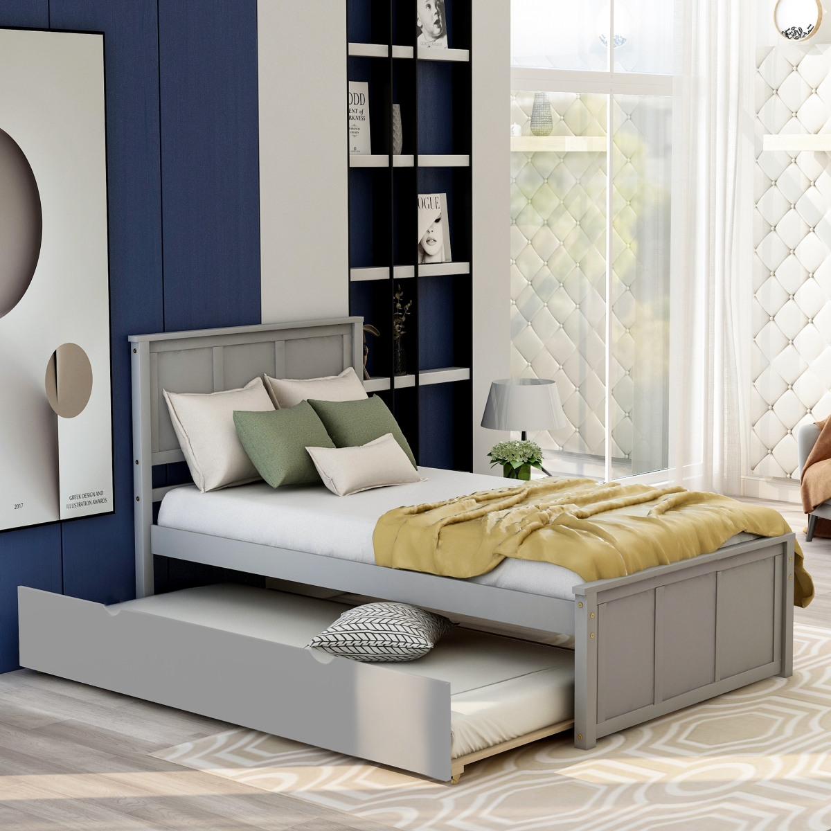 Click here for Streamdale Platform Bed With Twin Size Trundle  Tw... prices