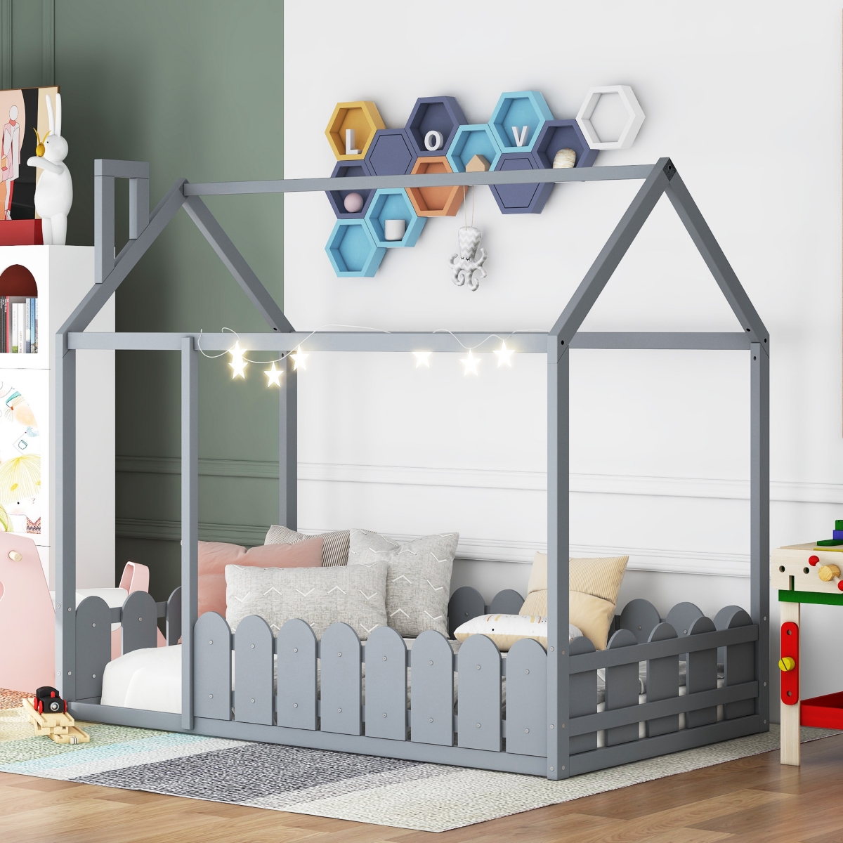 Click here for Streamdale Twin Size Wood Bed House Bed Frame With... prices