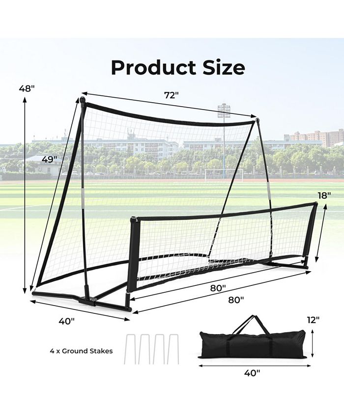 Slickblue 2-in-1 Portable Soccer Rebounder Net with Carrying Bag - Macy's
