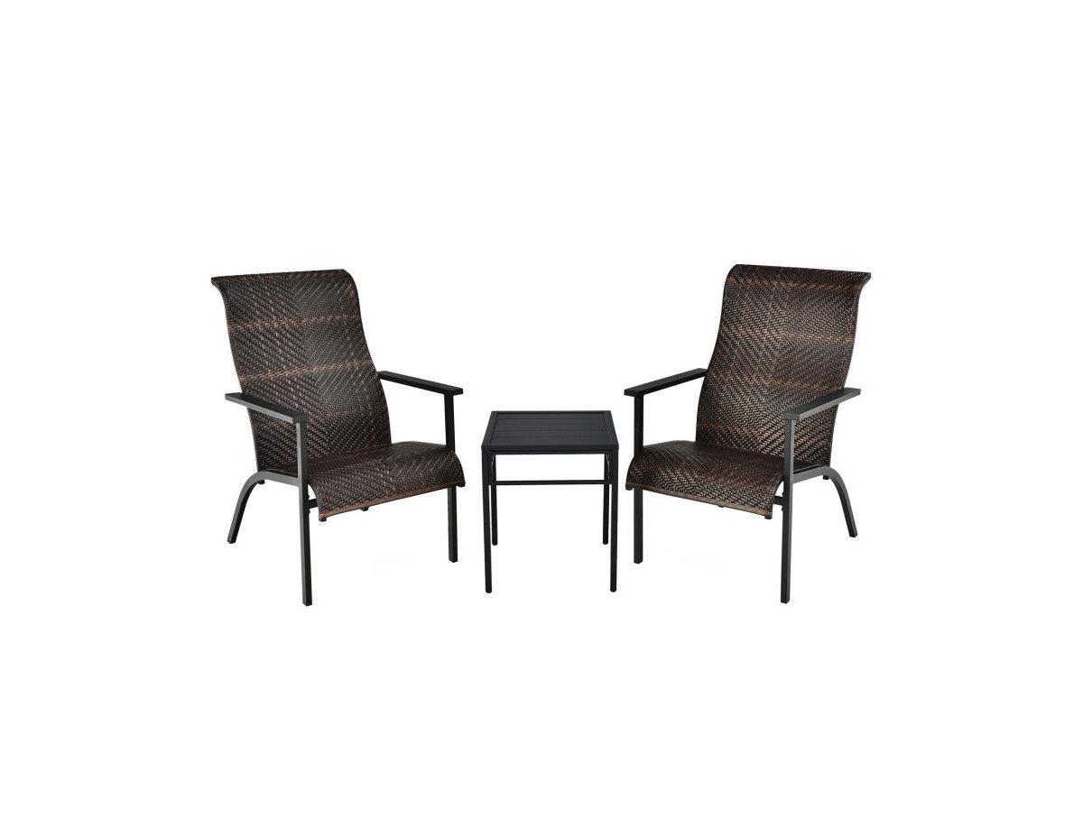 Click here for Slickblue 3 Pieces Patio Rattan Bistro Set with Hi... prices