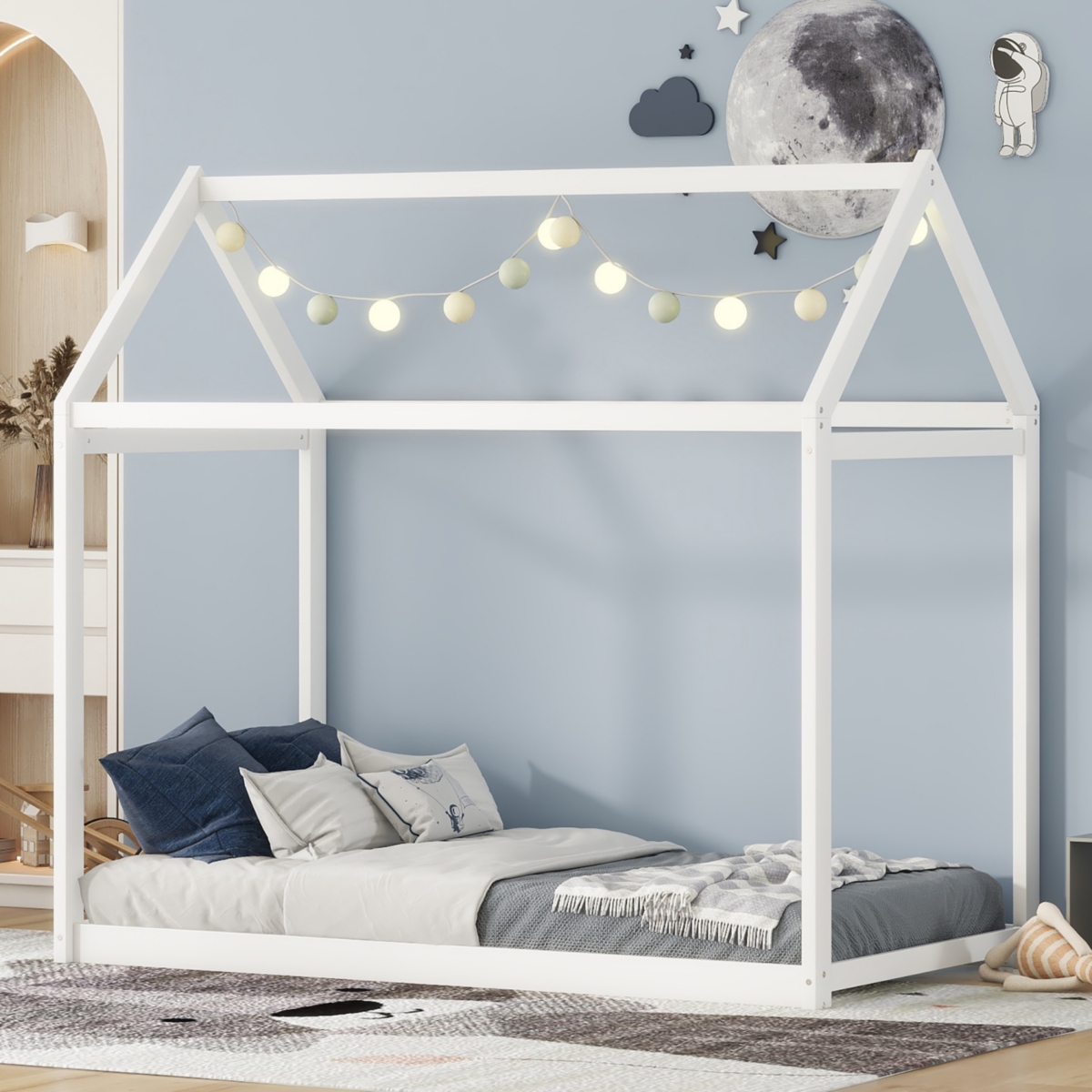 Click here for Simplie Fun Twin Size Wooden House Bed - White prices