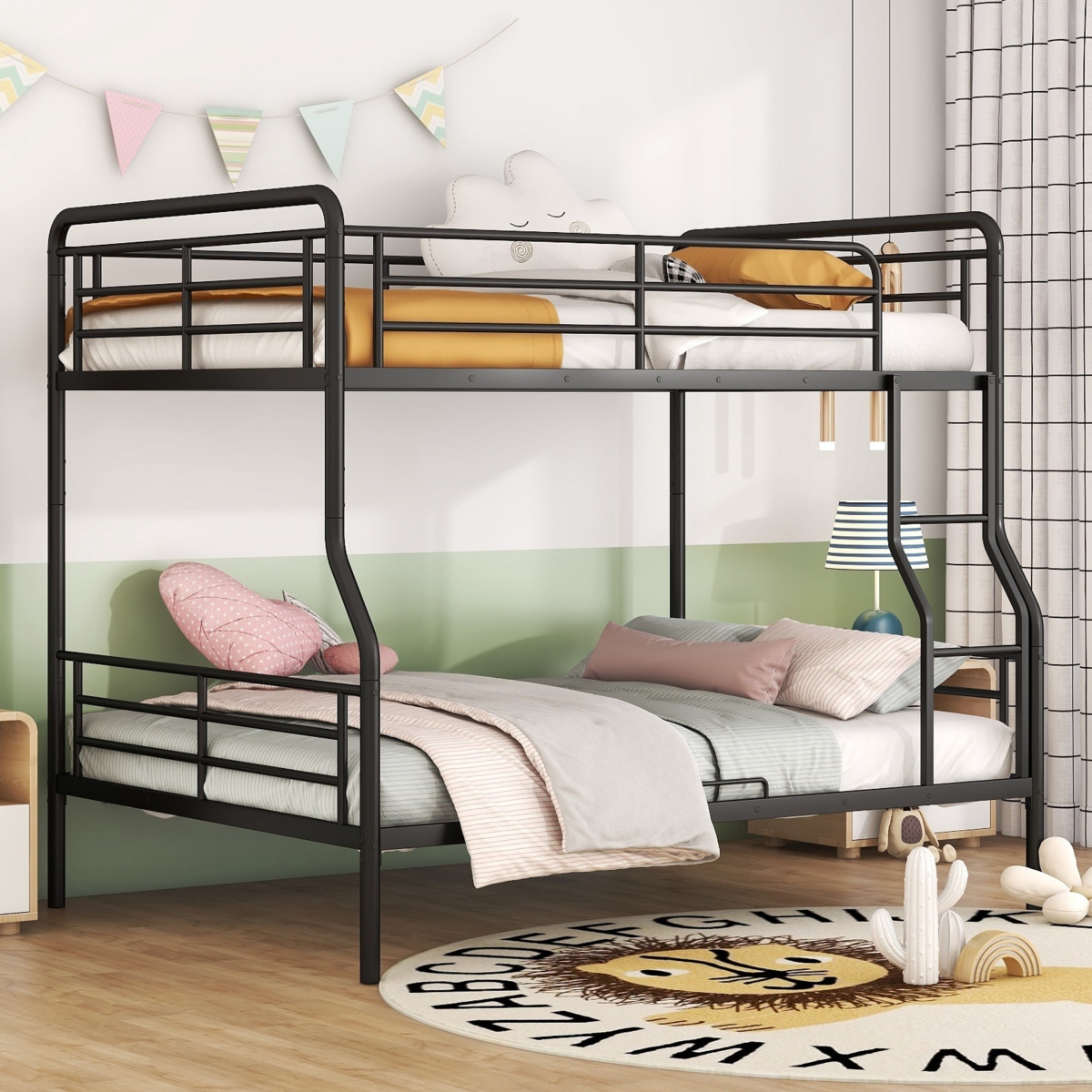 Click here for Streamdale Full Xl Over Queen Metal Bunk Bed - Bla... prices