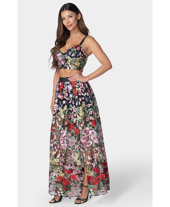 Bebe Women's Floral Embroidered Two Piece Set - Macy's