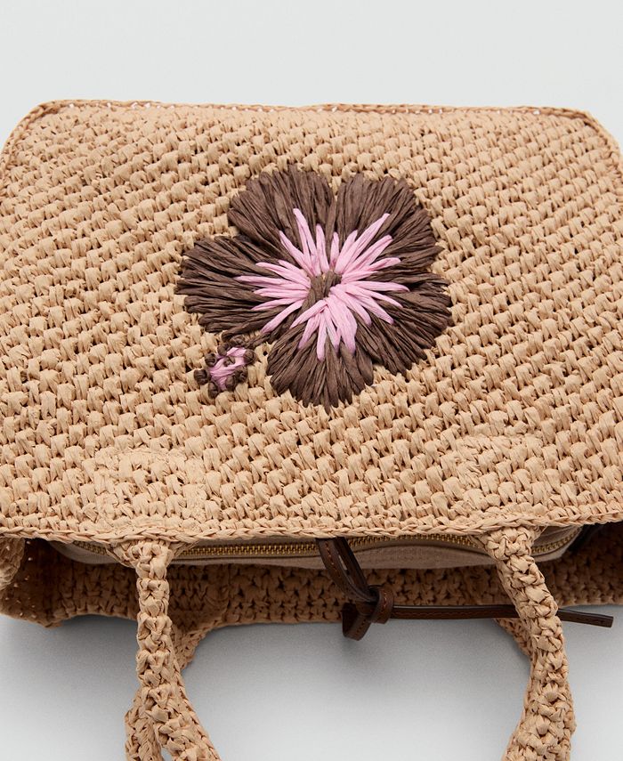 MANGO Women's Natural Fiber Handbag - Macy's