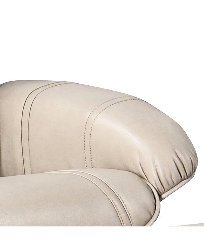 BenchMaster Newport Taupe Swivel Faux Leather Recliner Chair with ...