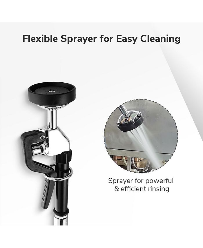 Aquaterior Commercial Kitchen Pre-Rinse Faucet Swivel Pull Down Sprayer ...