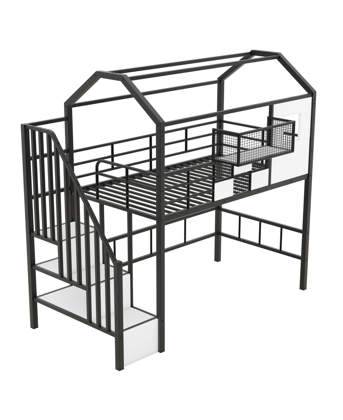 Click here for Simplie Fun Metal Loft Bed With Roof Design And A... prices