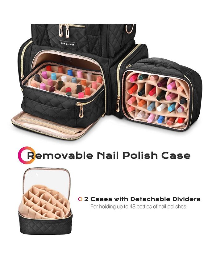 Byootique Folding Manicure Table Nail Polish Case Kit with Built-in ...