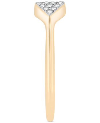 Wrapped Diamond Triangle Cluster Cuff Ring (1/6 ct. t.w.) in 10k Gold ...