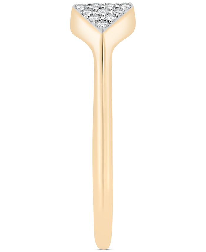 Wrapped Diamond Triangle Cluster Cuff Ring (1/6 ct. t.w.) in 10k Gold ...