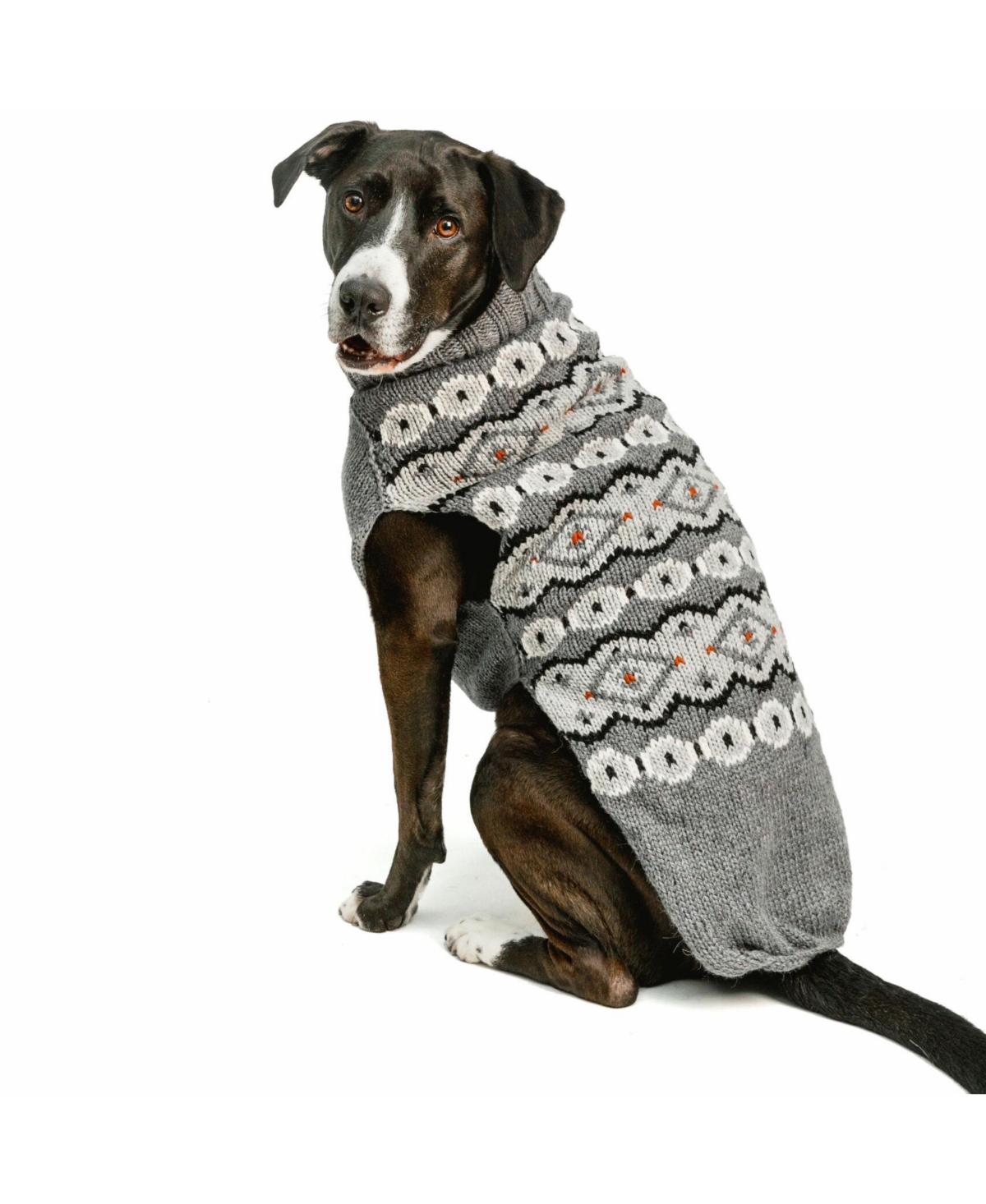 Click here for Chilly Dog L Silver Alpaca Fairisle Dog Sweater -... prices