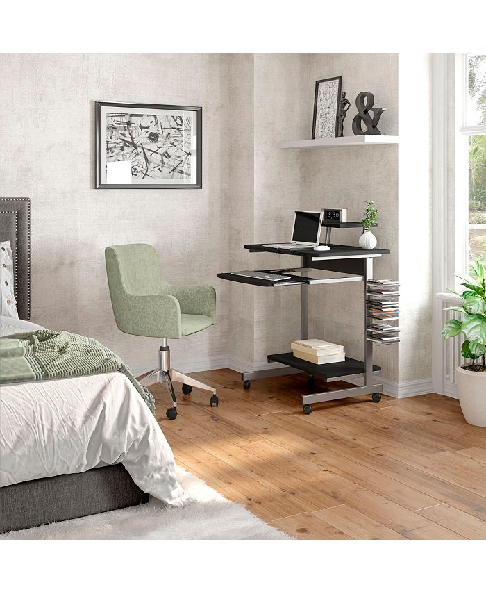 Simplie Fun Compact Computer Cart With Storage, Graphite - Macy's