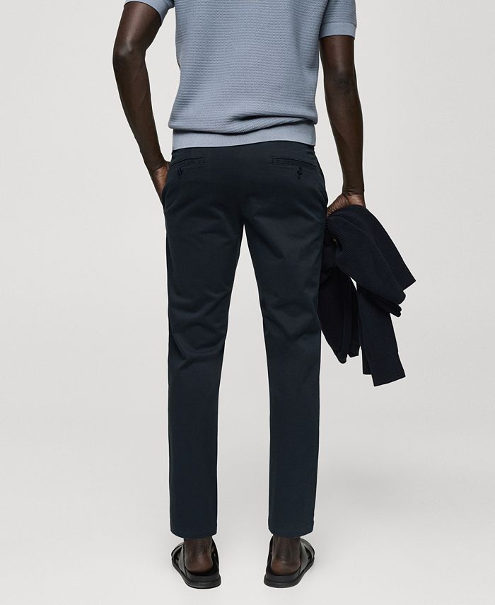 MANGO Men's Cotton Tapered Crop Pants - Macy's