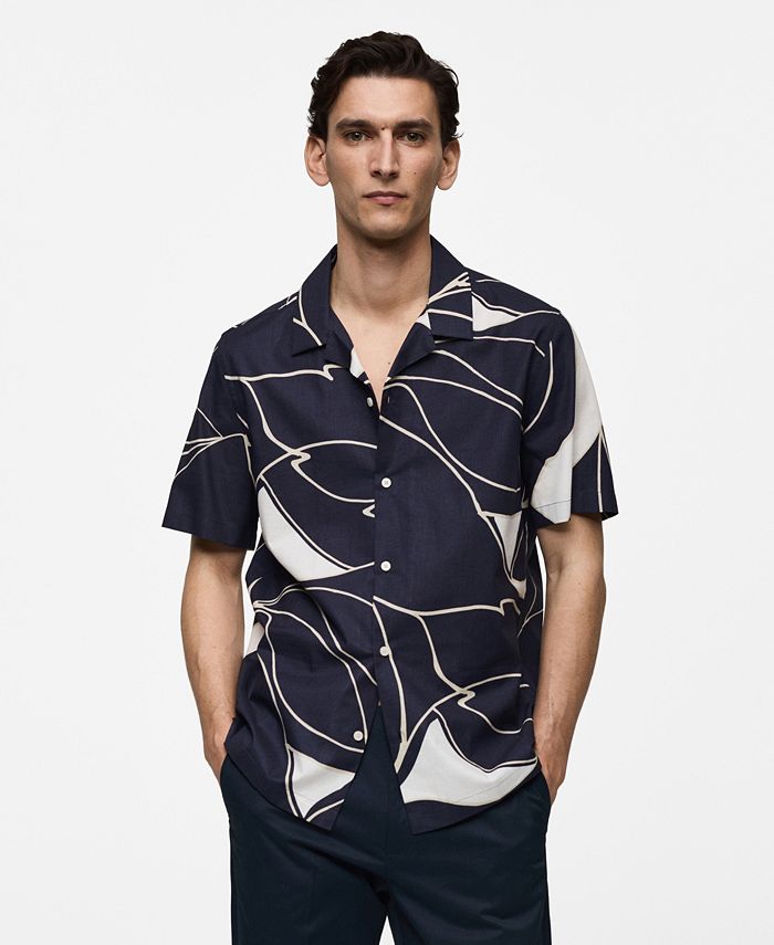 MANGO Men's Cotton Printed Shirt - Macy's