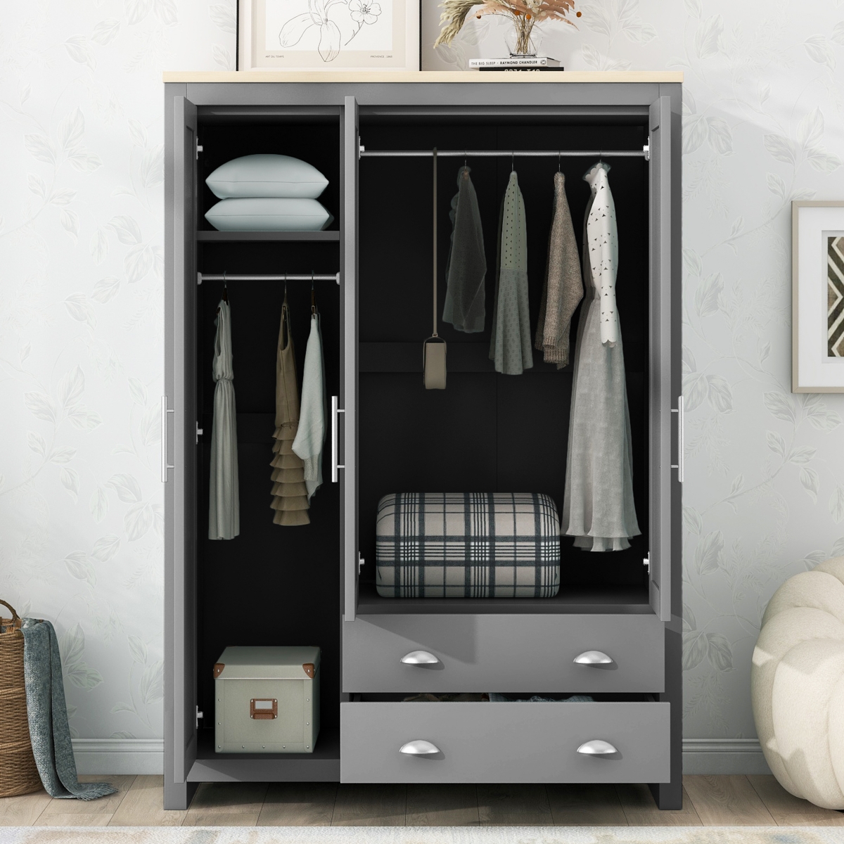 Click here for Streamdale Three Door Storage Wardrobe with Cabine... prices