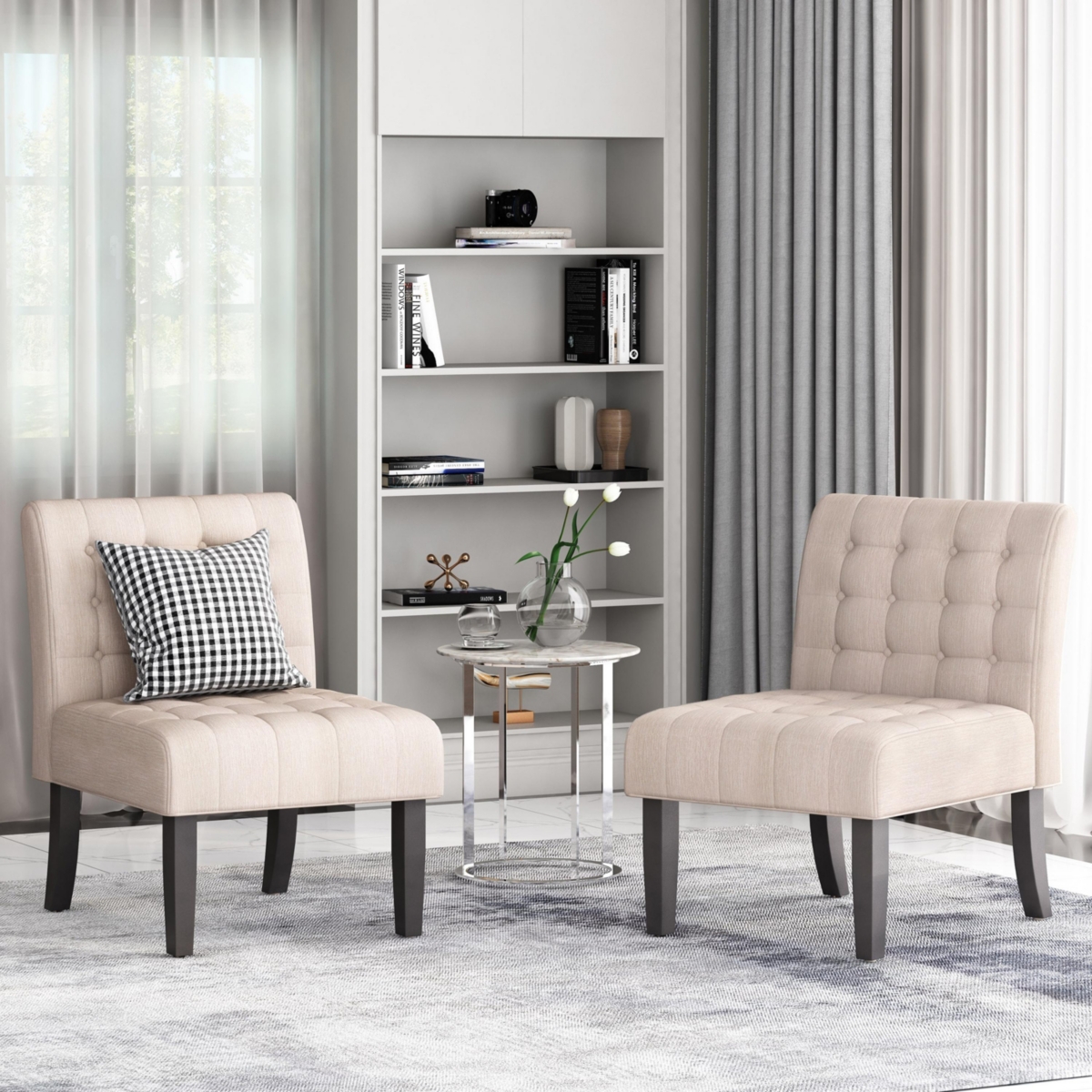 Click here for Streamdale Classic Accent Chair Set with Button-Tu... prices