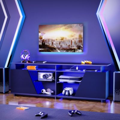 Immersive PS5 Game Console Entertainment Center with RGB Lighting and ...