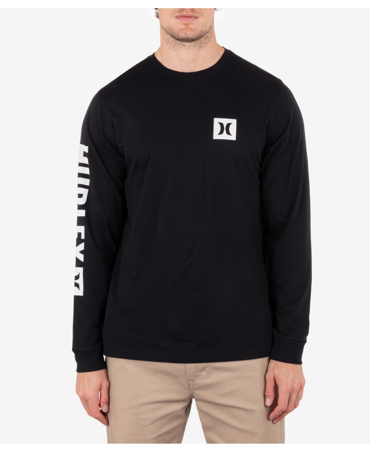 Click here for Hurley Mens Icon Tee Long Sleeve T-Shirt - Black prices