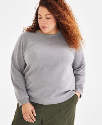 Style & Co Plus Size Heather Fleece Sweatshirt, Created for Macy's - Macy's