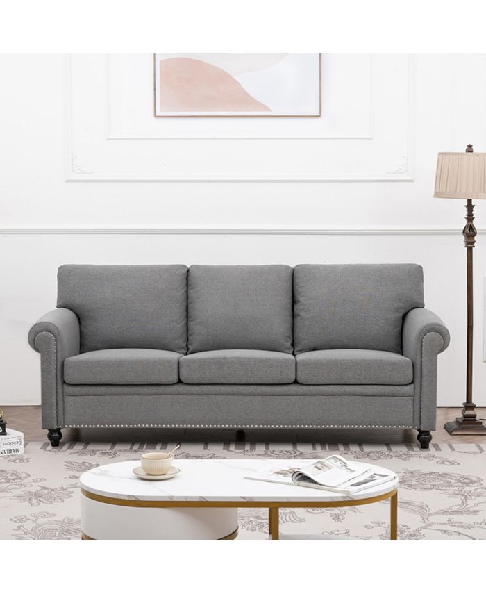 Simplie Fun Contemporary Style Elegant Sofa with Pocket Spring Seat for ...