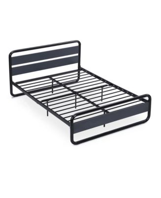 Mondawe Queen Bed Frame/Mattress Foundation with Rustic Headboard and ...