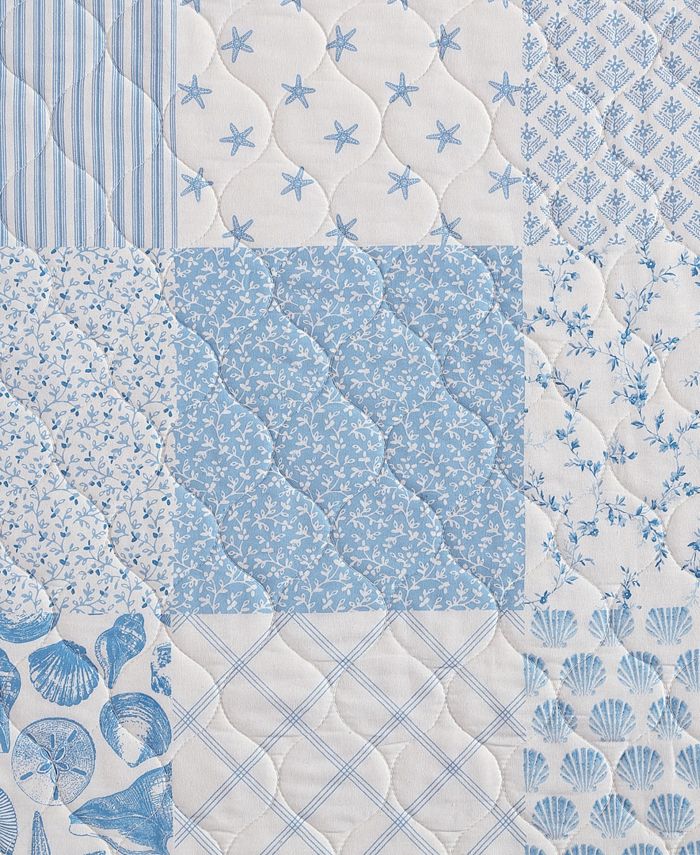 Laura Ashley Colleens Reversible 3 Piece Quilt Set, King - Macy's