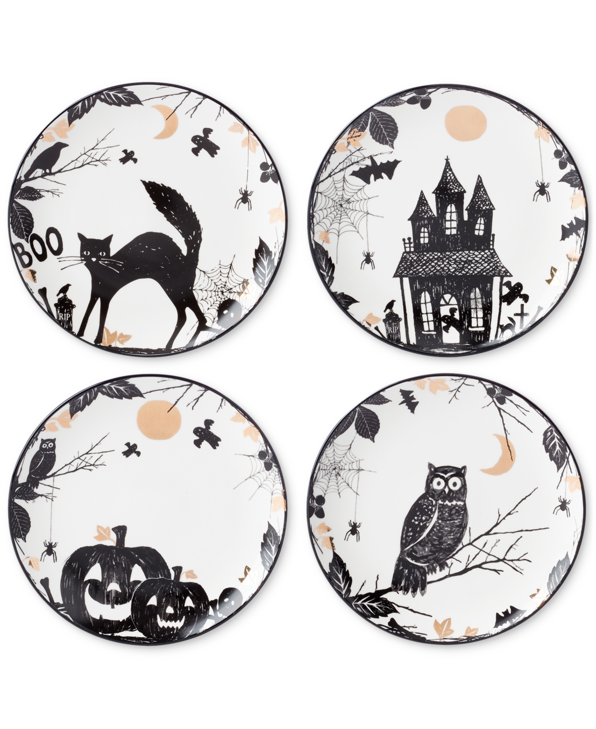 Click here for Lenox Vintage Halloween Haunted Assorted Accent Pl... prices
