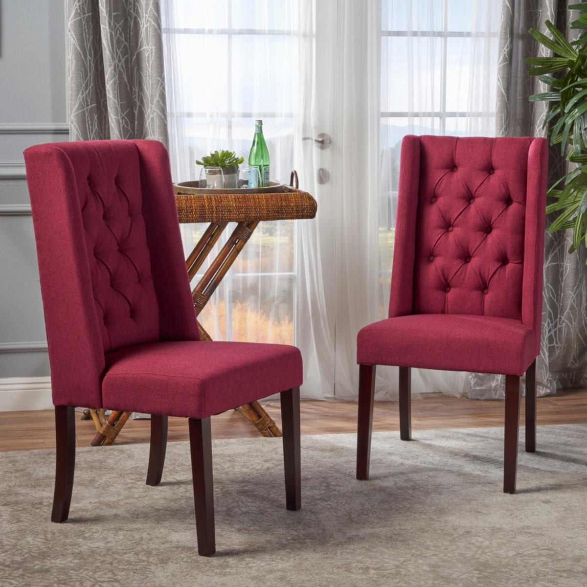 Click here for Streamdale Elegant Tufted Wingback Dining Chairs S... prices