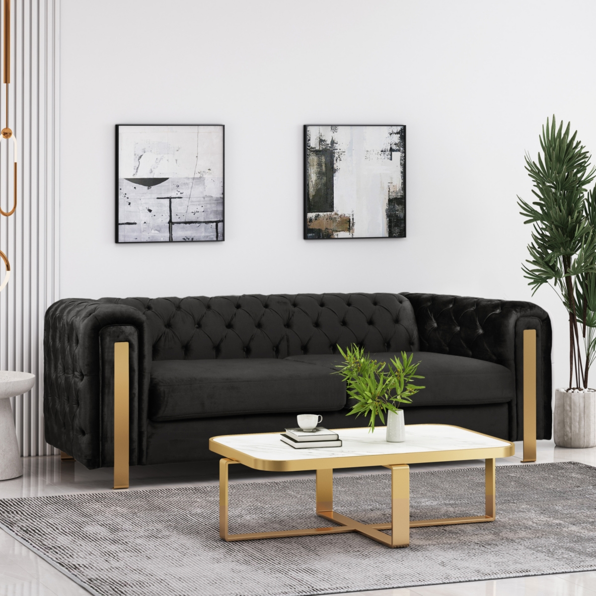 Click here for Mirod Comfy 3-seat Sofa with Tufted Back and Arm... prices
