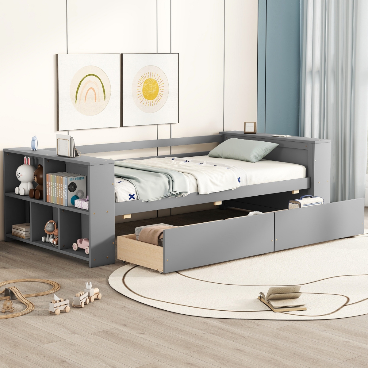 Click here for Streamdale Twin Size Daybed with Shelves and Drawe... prices