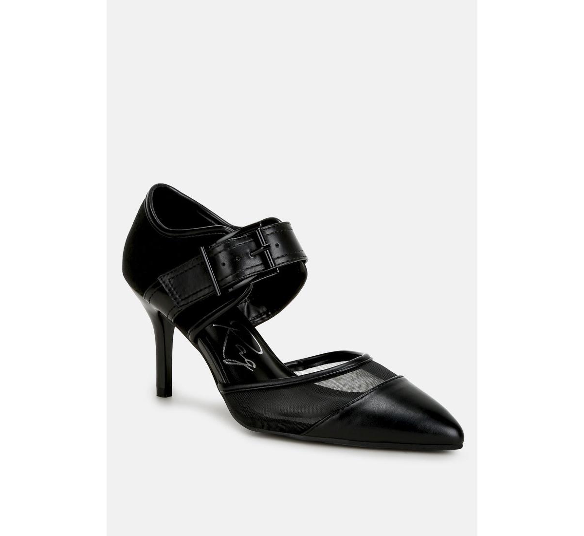 Click here for Aneri Buckle Detail Pump Sandals - Black prices