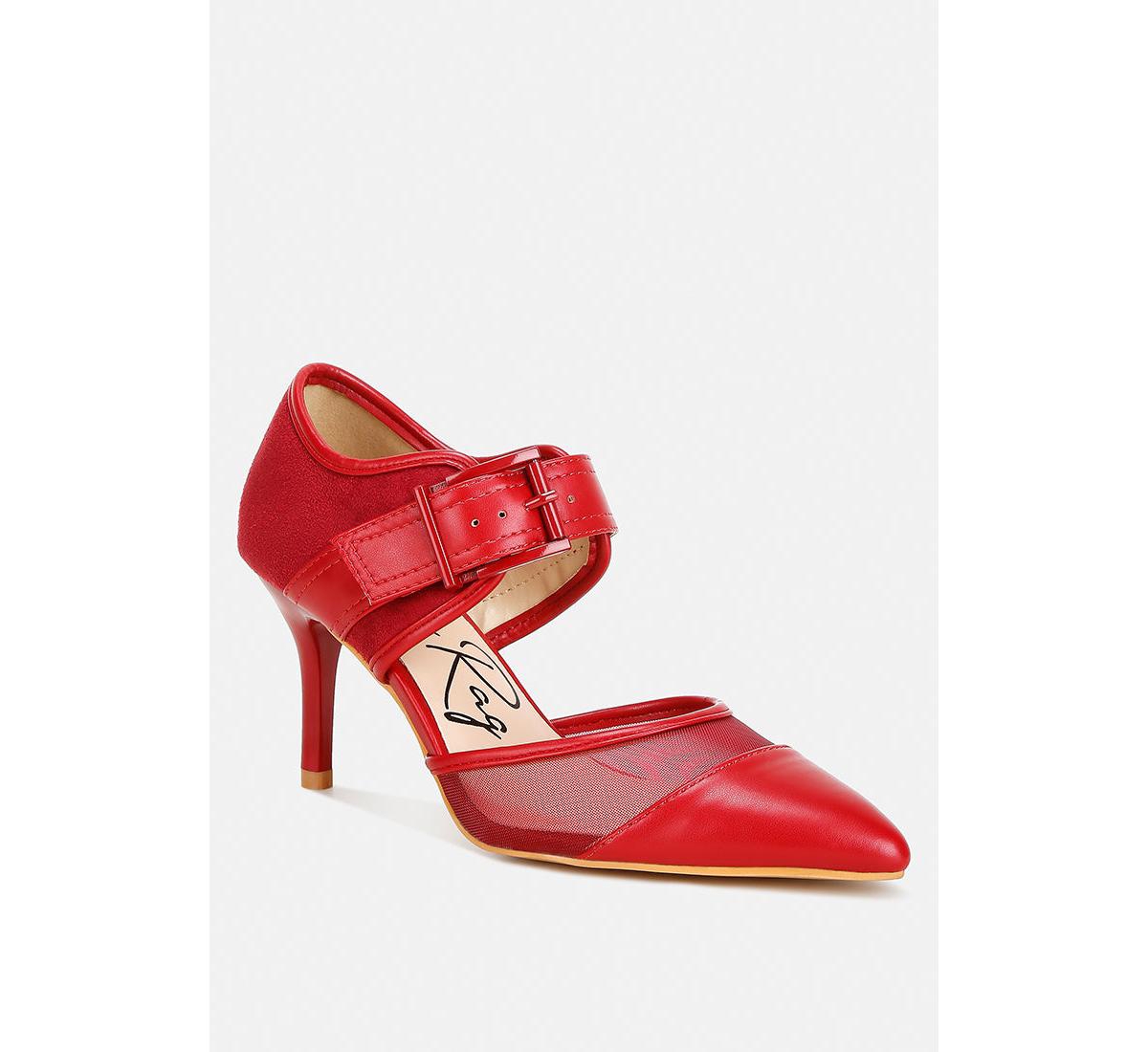 Click here for Aneri Buckle Detail Pump Sandals - Burgundy prices