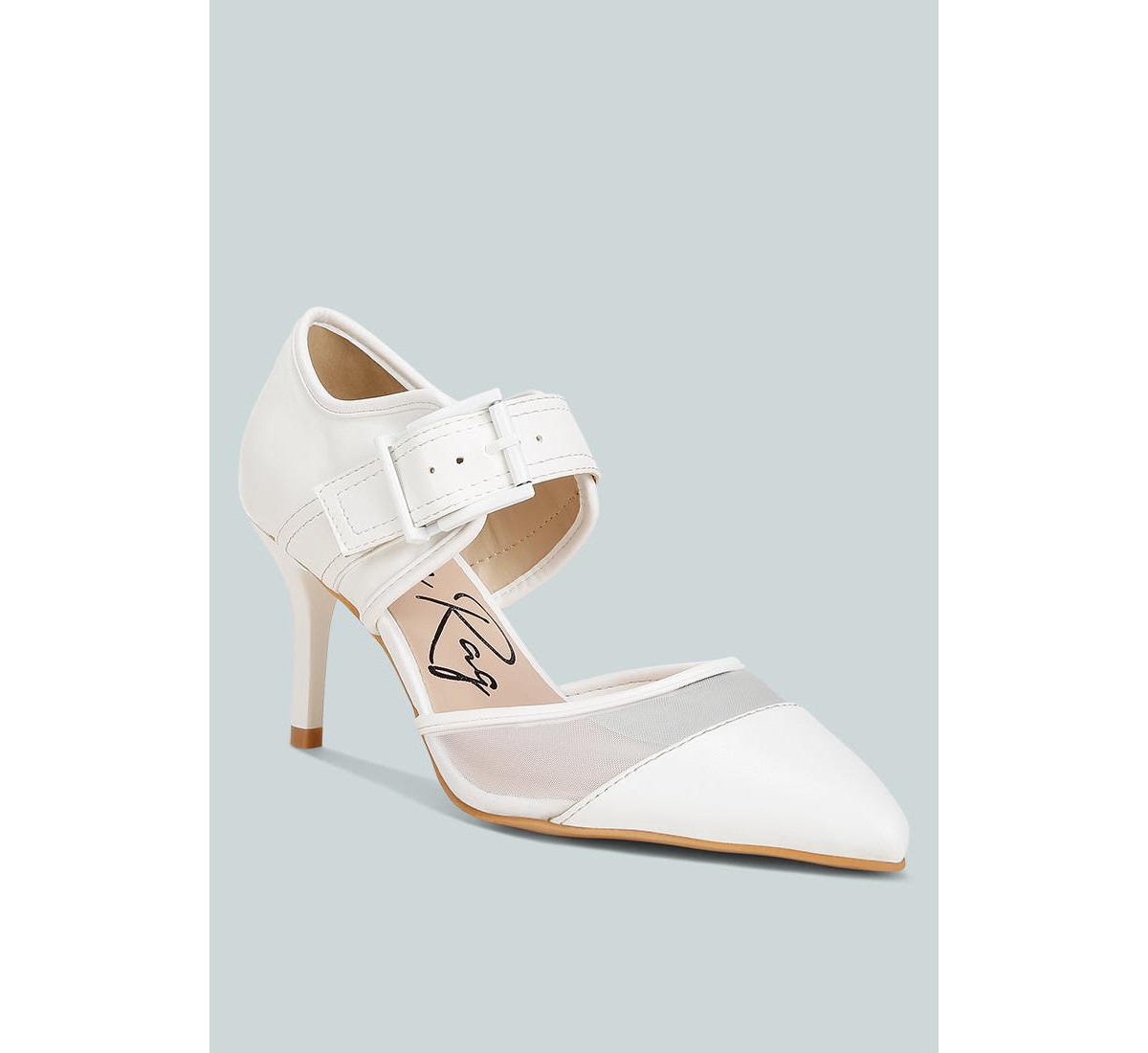 Click here for Aneri Buckle Detail Pump Sandals - White prices