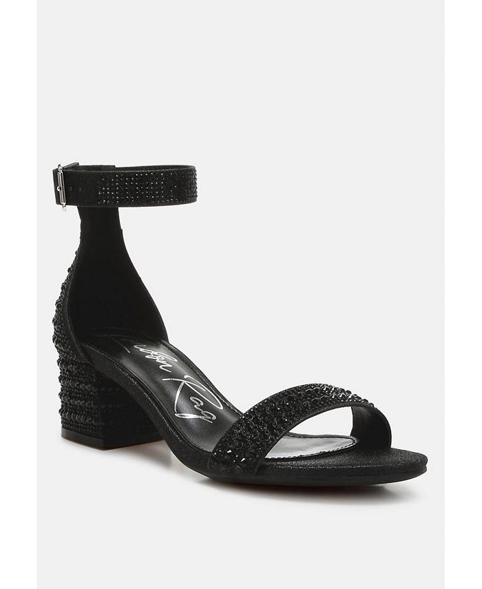 London Rag Twerky Rhinestones Embellished Block Sandals Macys